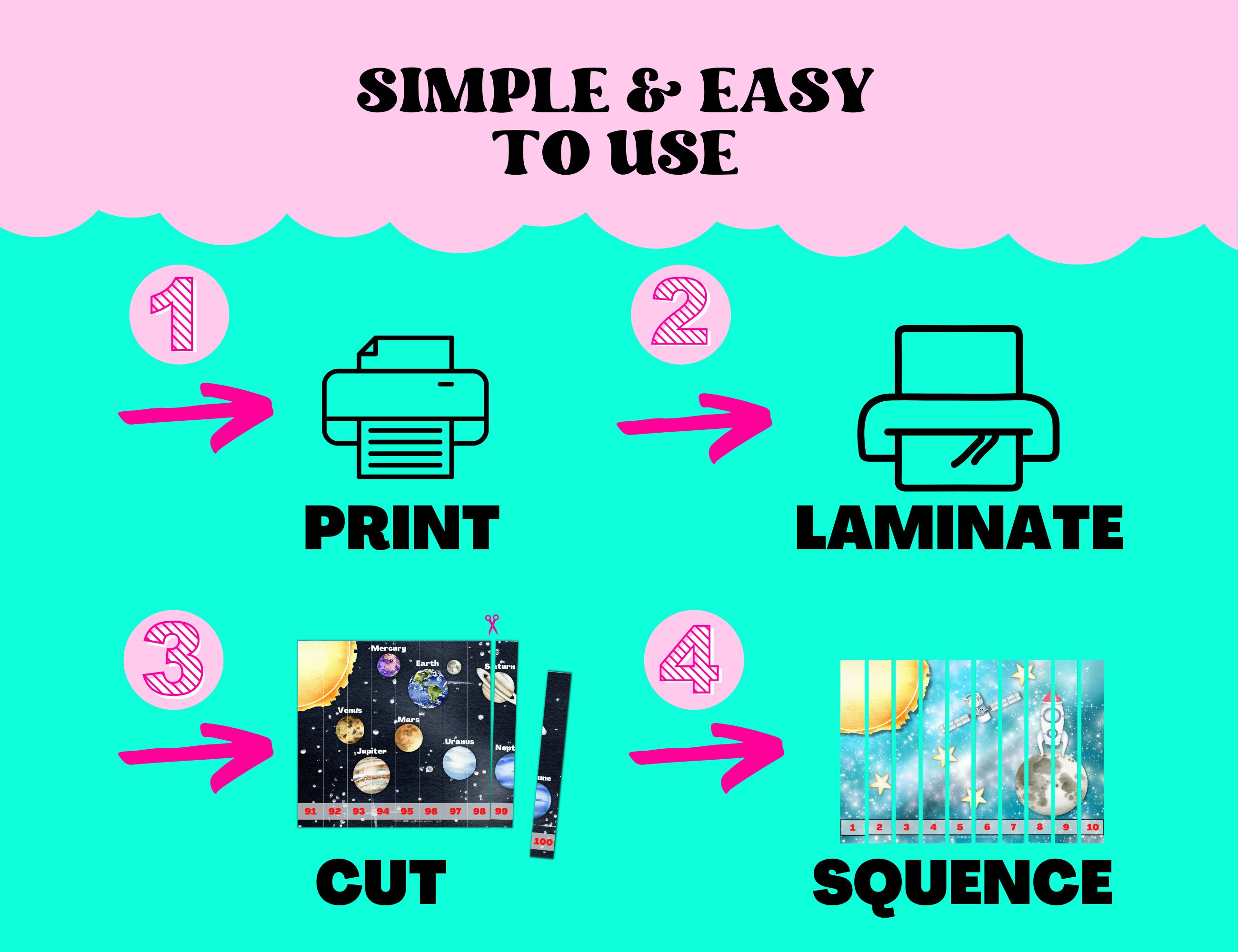 Space Number Sequence & Skip Counting Math Puzzles Bundle, Preschool ...
