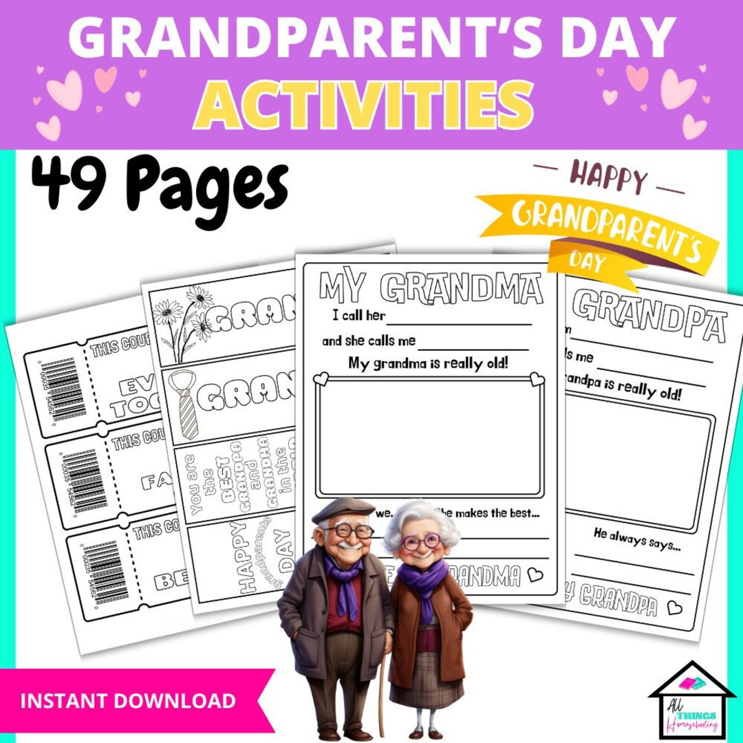 Grandparents Day Craft, Grandparents Day Activity Pack, Grandparents ...