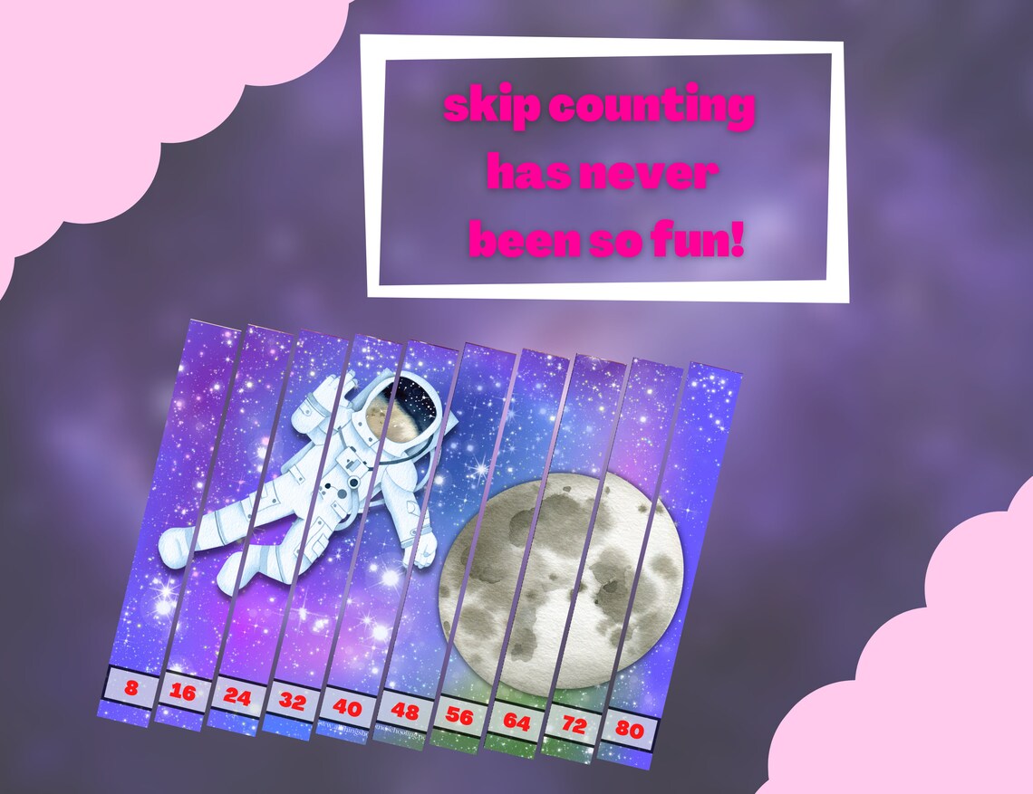 Skip Counting Space Math Printable Puzzles 2 10 First Grade - Etsy