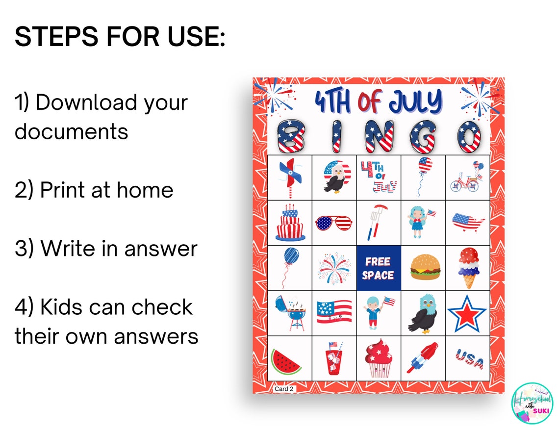 4th of July Activity Bundle Printable Games Patriotic Games - Etsy