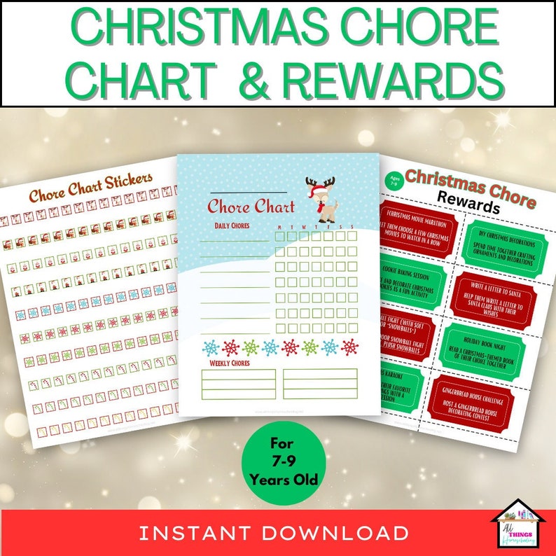 Christmas Chore Chart With Rewards for Little Champs ages - Etsy Australia