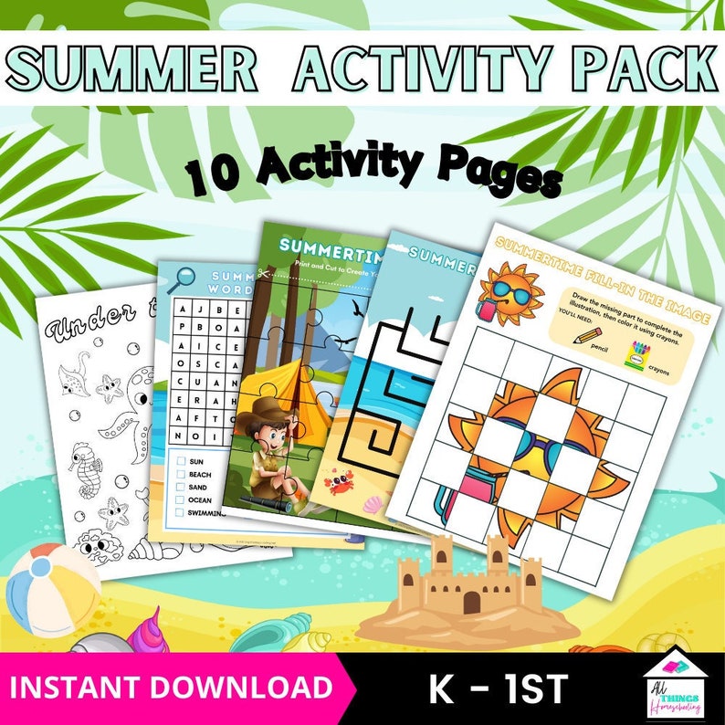 Summer Games Activity Pack for Kindergarten to 1st Grade - Etsy