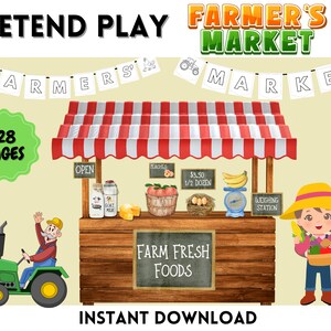 Pretend Play Farmer's Market Set, Hand on Learning - Etsy