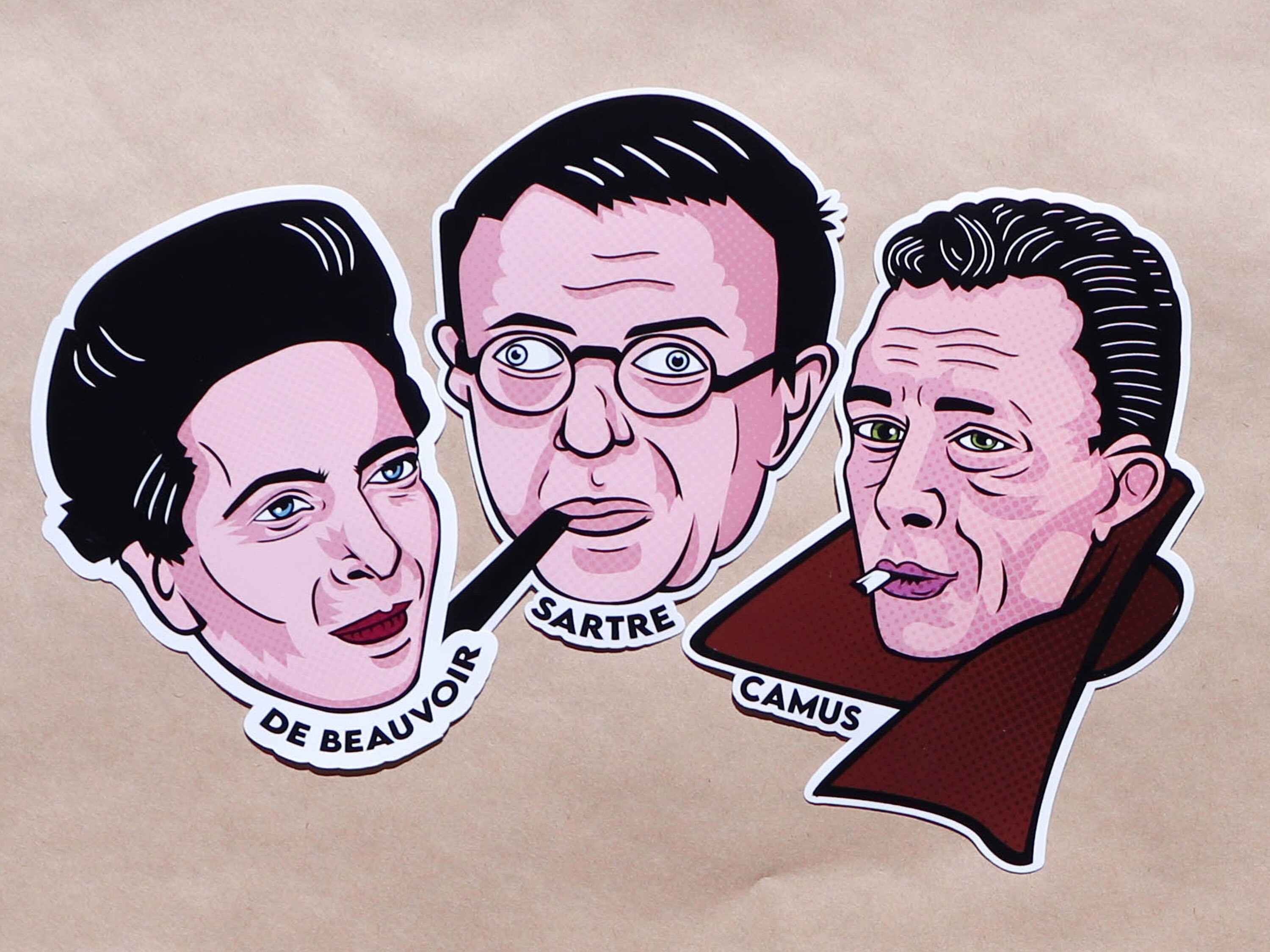 Existentialist Vinyl Sticker Pack, Philosophy Gift, Philosophy Art ...