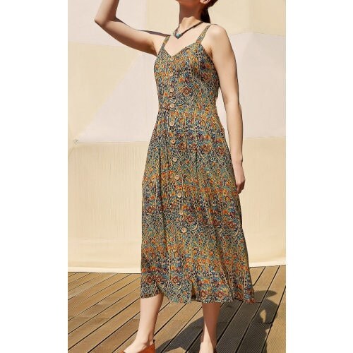 Dandelion Buttoned Floral Pattern Summer Dress With Pockets - Etsy