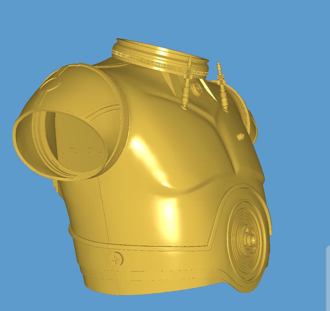 C-3PO Torso 3D Print Files - Sequel Trilogy Costume Larger Version STL ...