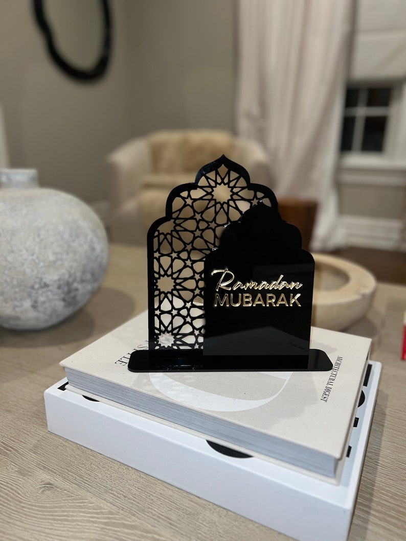 Acrylic Ramadan/eid Mubarak Sign | Geometric Arch Table Decor - Etsy