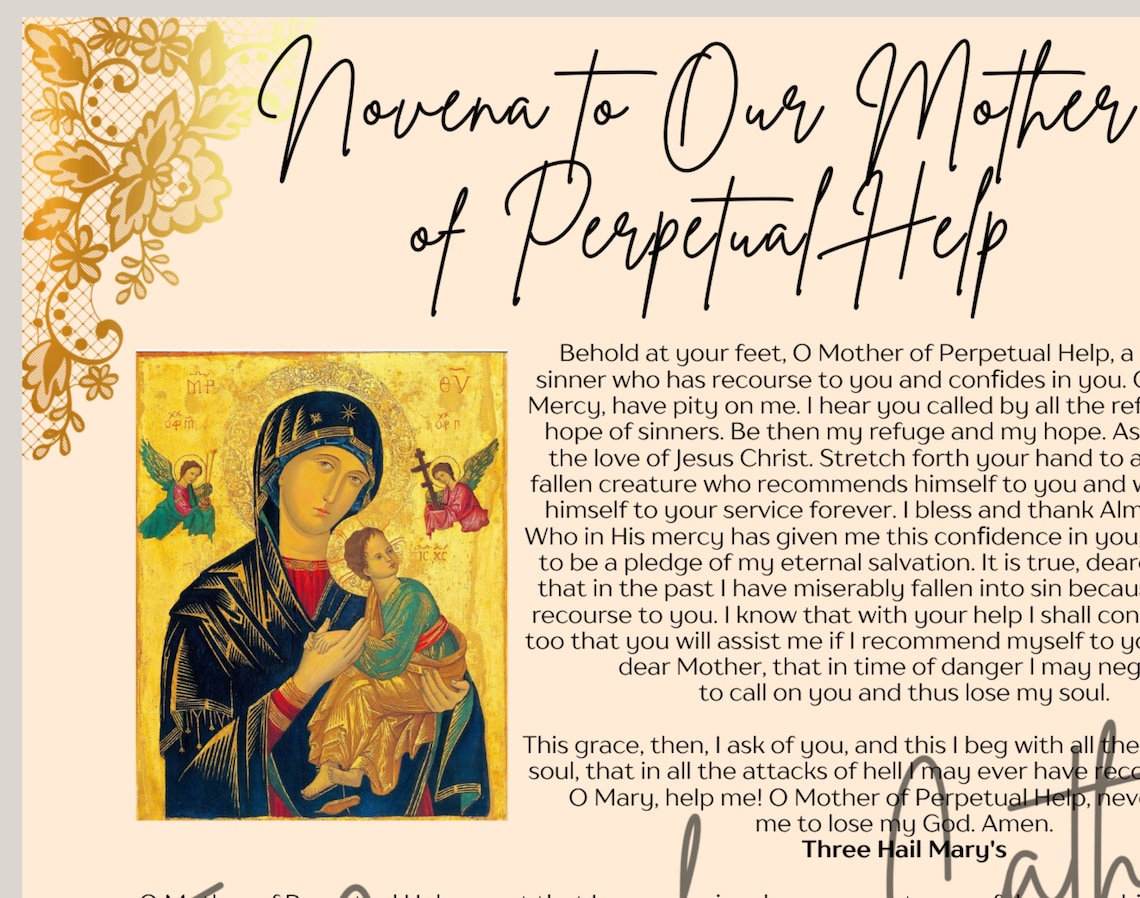 Novena to Our Mother of Perpetual Help, Blessed Mother Devotion ...