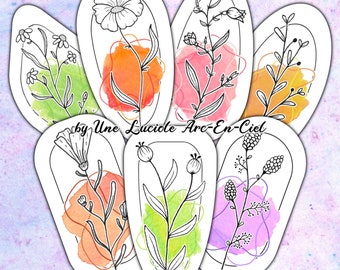 Watercolor Bouquet - Floral Sticker Pack || Handmade Stickers ...