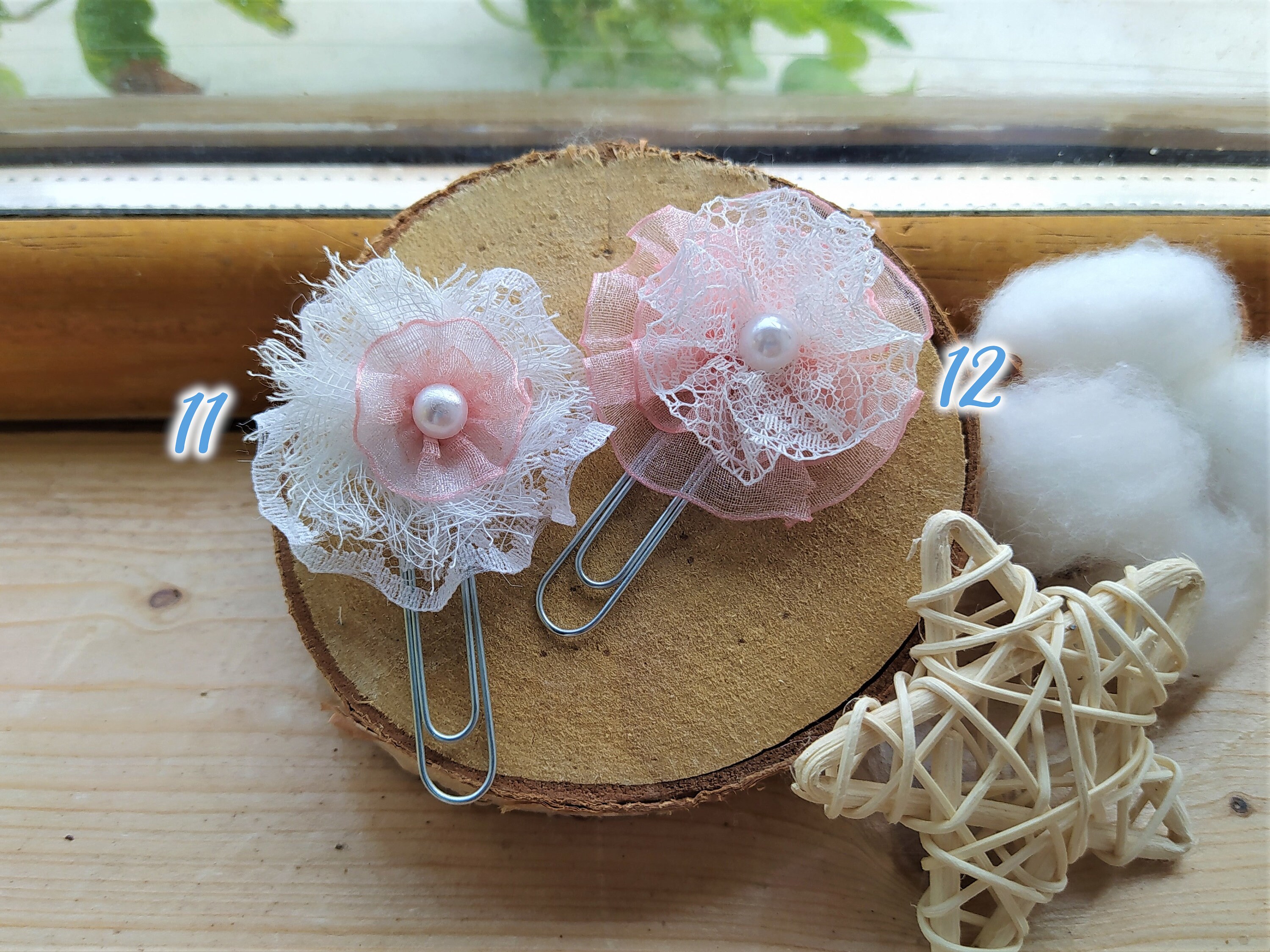 Shabby Bookmark Paper Clip Fancy Paperclip, Lace Bookmark for Book ...