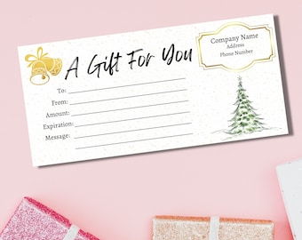 Editable Christmas Gift Certificate Template Christmas Tree - Etsy
