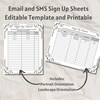 Sign up Sheet Printable, Sign up Sheet Template, Editable Sign up Sheet ...