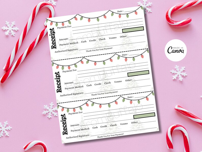 Editable Receipt Template: Printable Sales Receipt (canva) - Etsy
