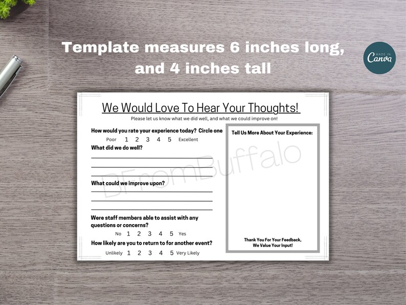 Customer Feedback Card Template: Review Card, Etsy Shop (canva Editable ...