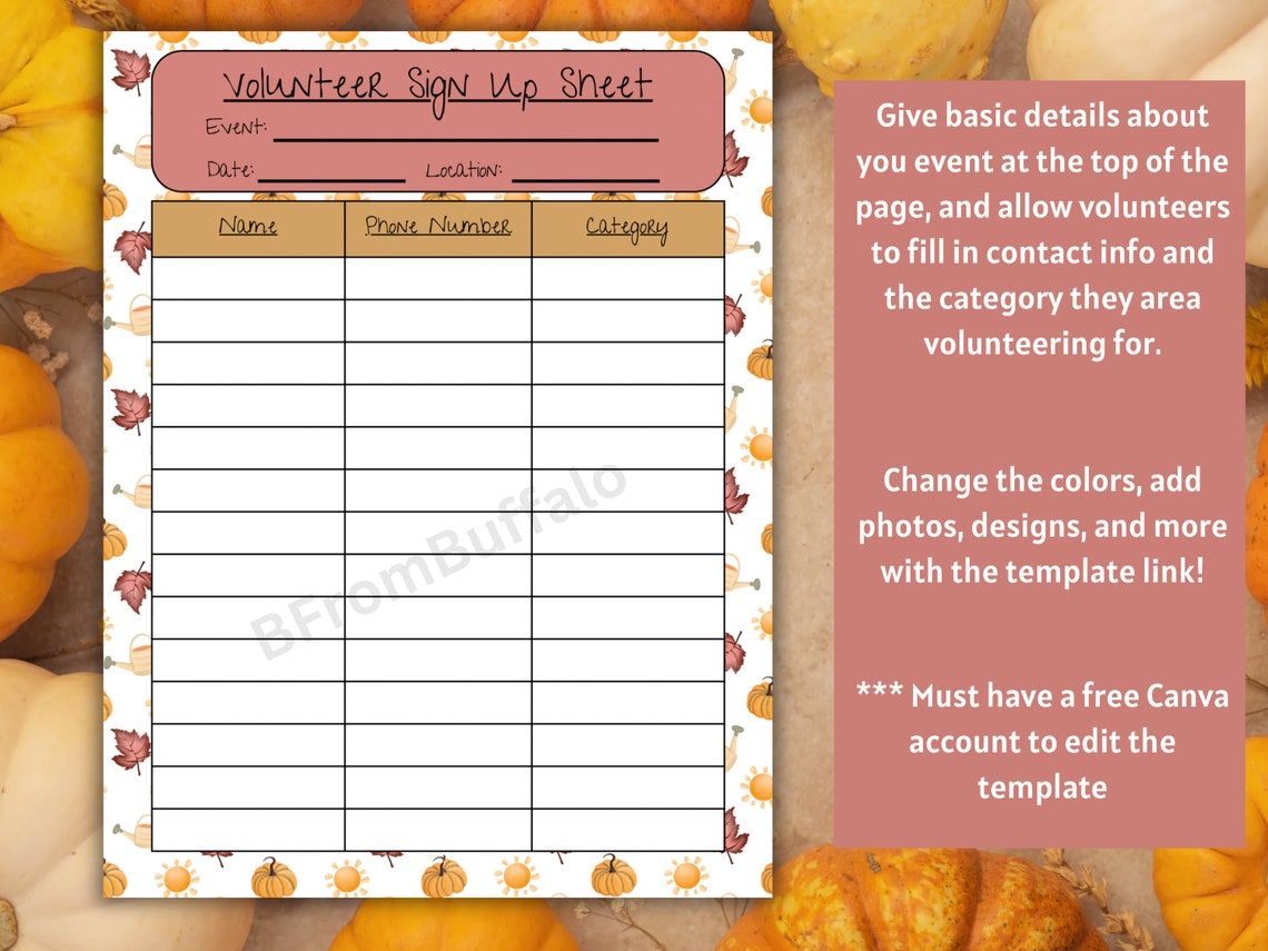 Volunteer Sign up Sheet, Volunteer Sign Up, Class Volunteer, Parent ...