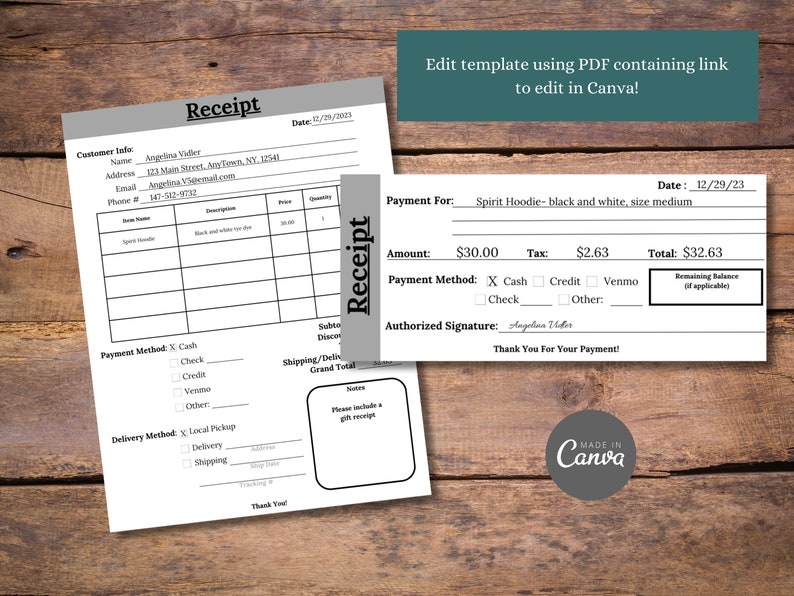 Editable Receipt Template, Donation Receipt, Acknowledgment Receipt ...