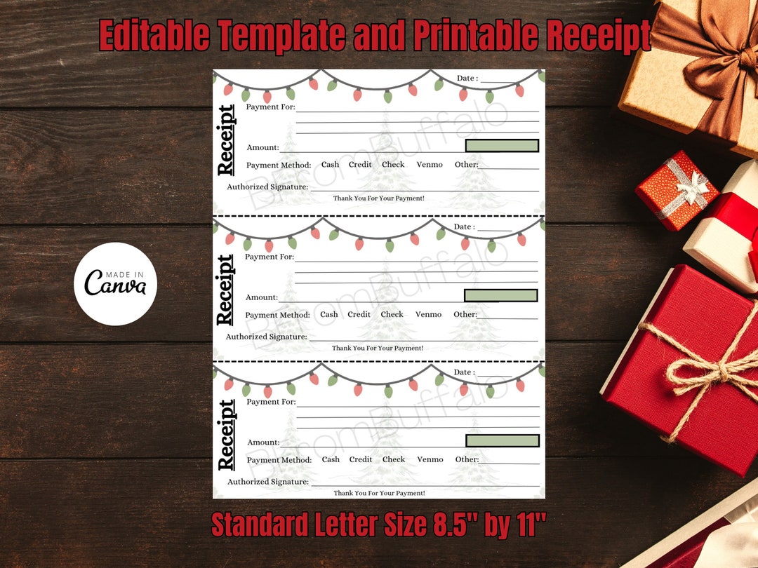 Itemized Receipt Sales Receipt Template Receipt Sheets - Etsy