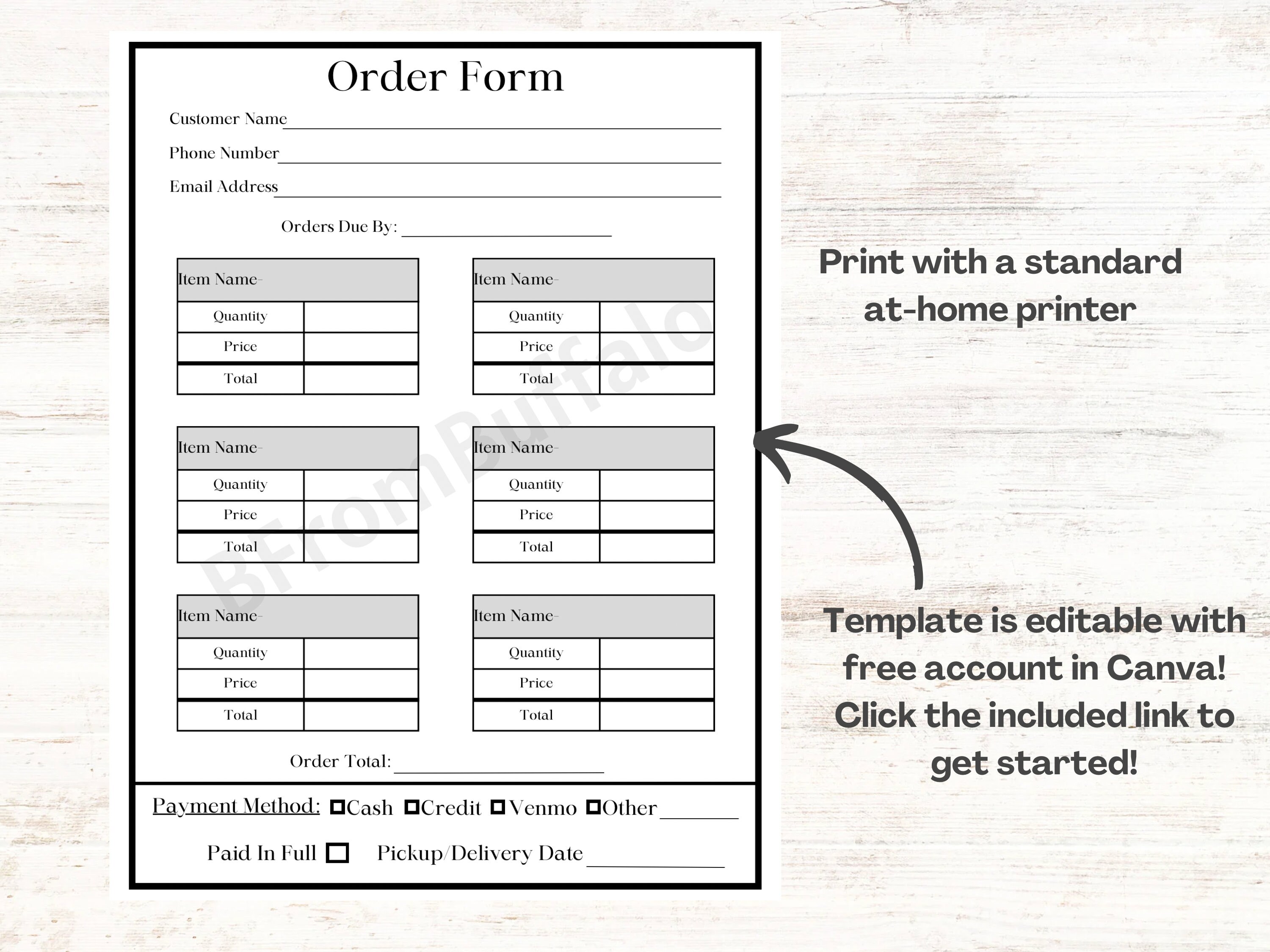 Fundraiser Order Form, Purchase Order Form, Order Form Template, Order ...