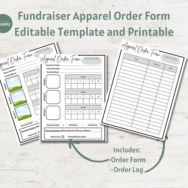 Spirit Wear Order Form Template - Etsy