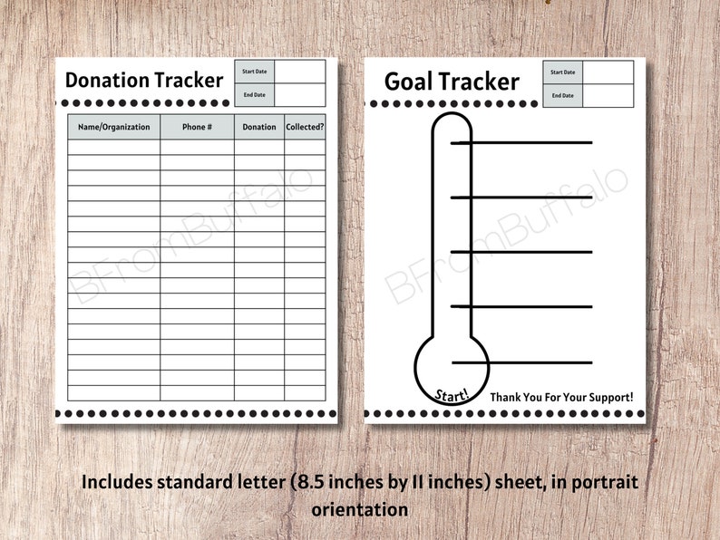Donation Tracker, Donation Tracker Printable, Donation Log, Fundraiser ...