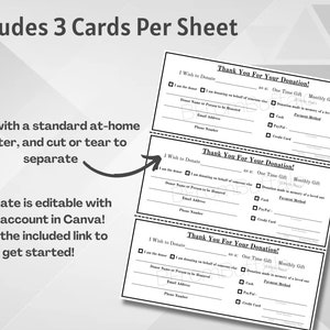 Donation Pledge Card Template: Printable Form (canva) - Etsy