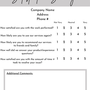 Customer Service Survey Template: Editable Feedback Form (digital ...