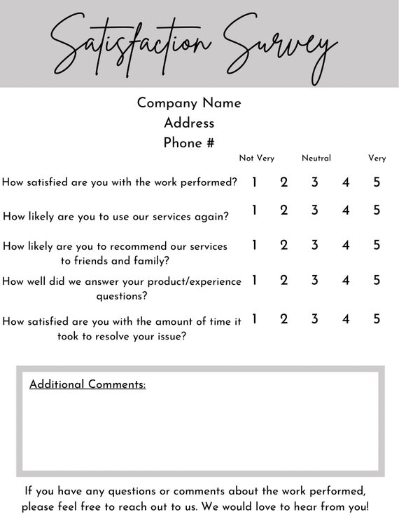 Customer Satisfaction Survey Template