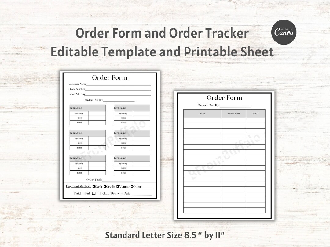 Fundraiser Order Form, Purchase Order Form, Order Form Template, Order ...