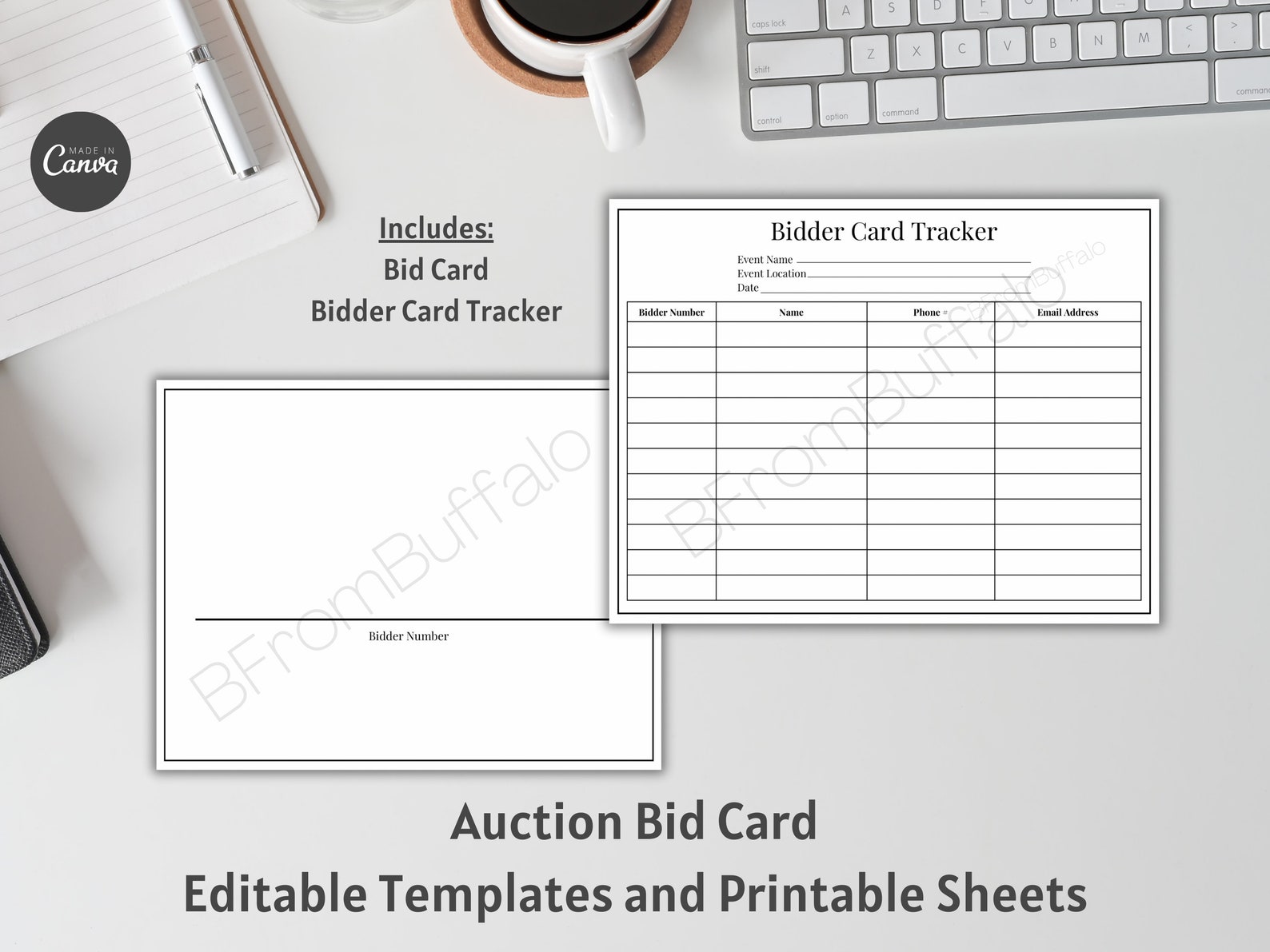 Auction Bid Card, Auction Bid Numbers, Silent Auction Forms, Auction ...