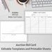 Auction Bid Card, Auction Bid Numbers, Silent Auction Forms, Auction ...