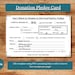Donation Pledge Card, Donation Made in Your Name, Donation Certificate ...