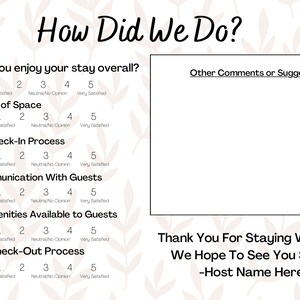Client Questionnaire, Editable Guest Feedback Cards, Feedback Form ...