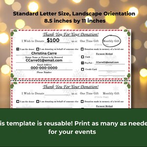 Winter Fundraising Pledge Card Template (digital Download) - Etsy