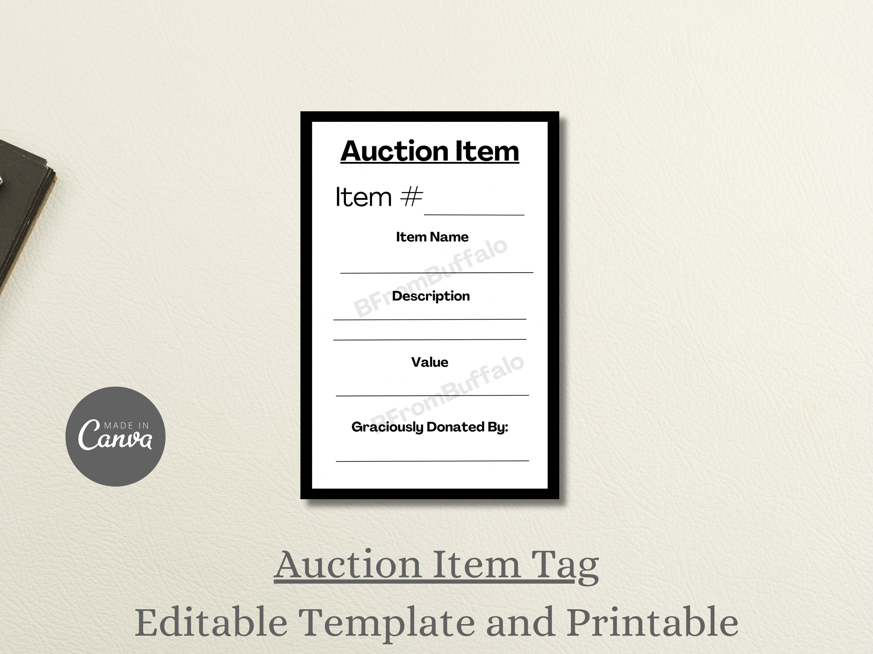 Auction Basket Tags: Customizable Canva Template (instant Download) - Etsy