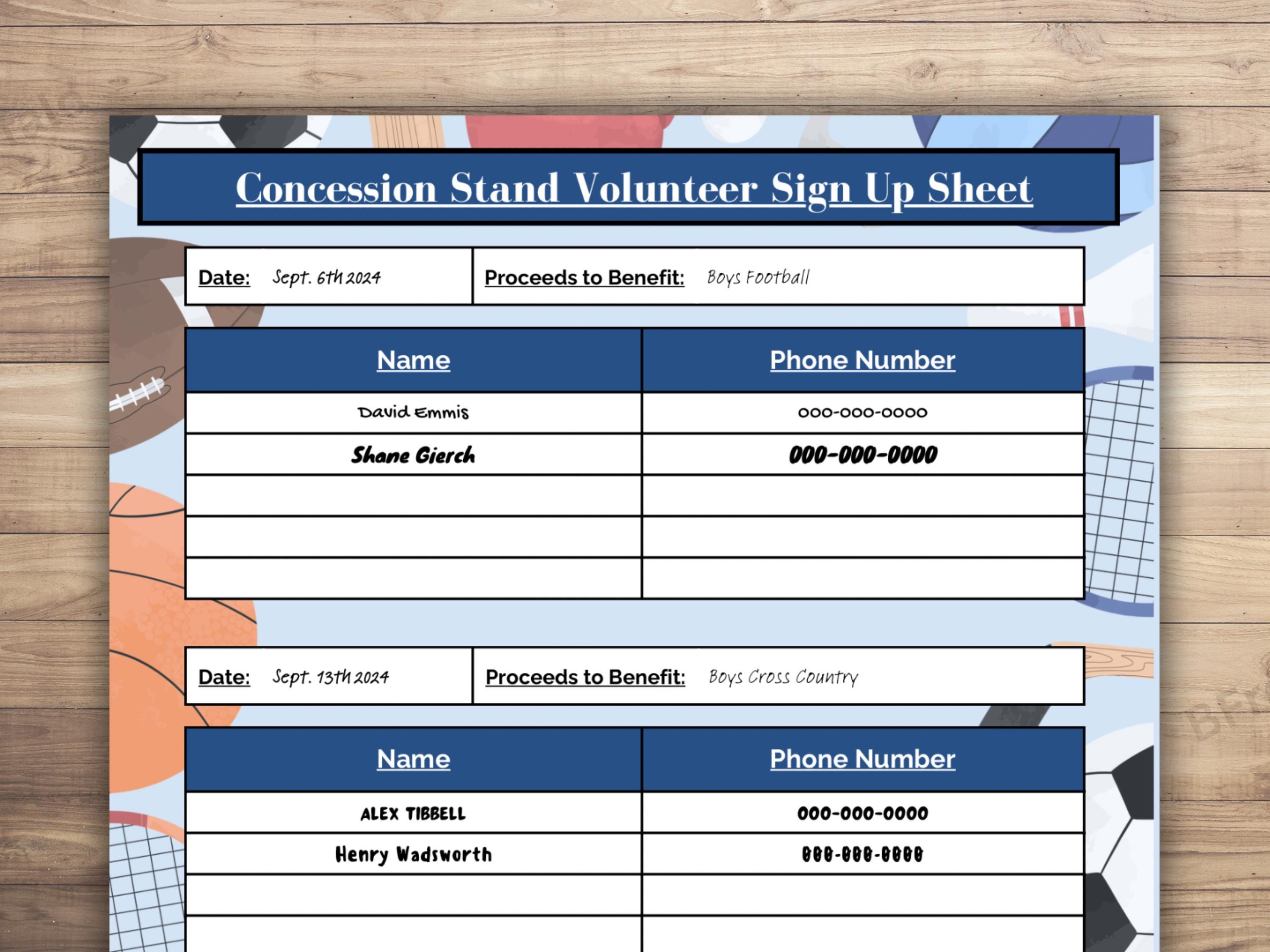 Concession Stand Flyer, Concession Stand Volunteer, Concession Stand ...