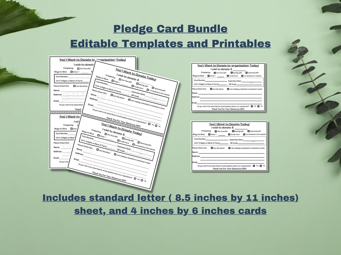 Donation Pledge Card Template: Customizable Fundraising Form (canva) - Etsy