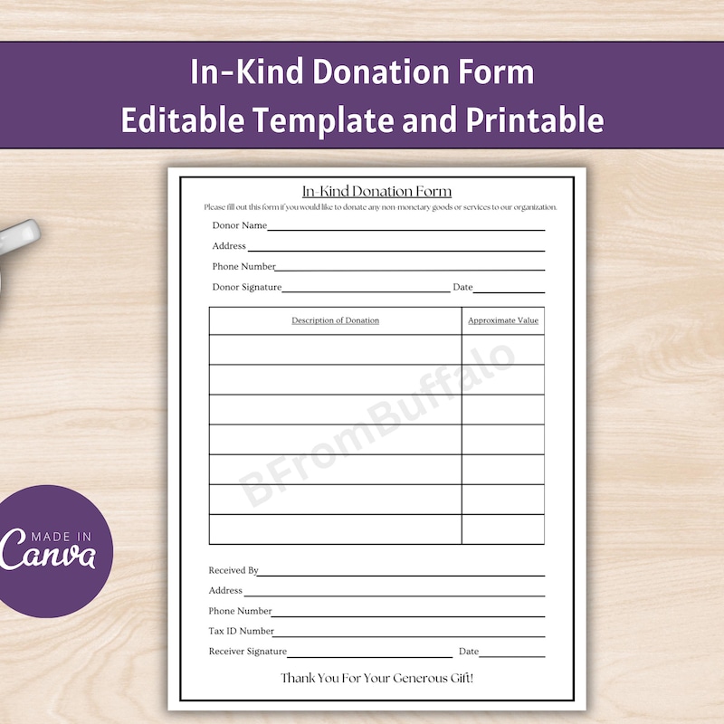 Event Donation Form - Etsy