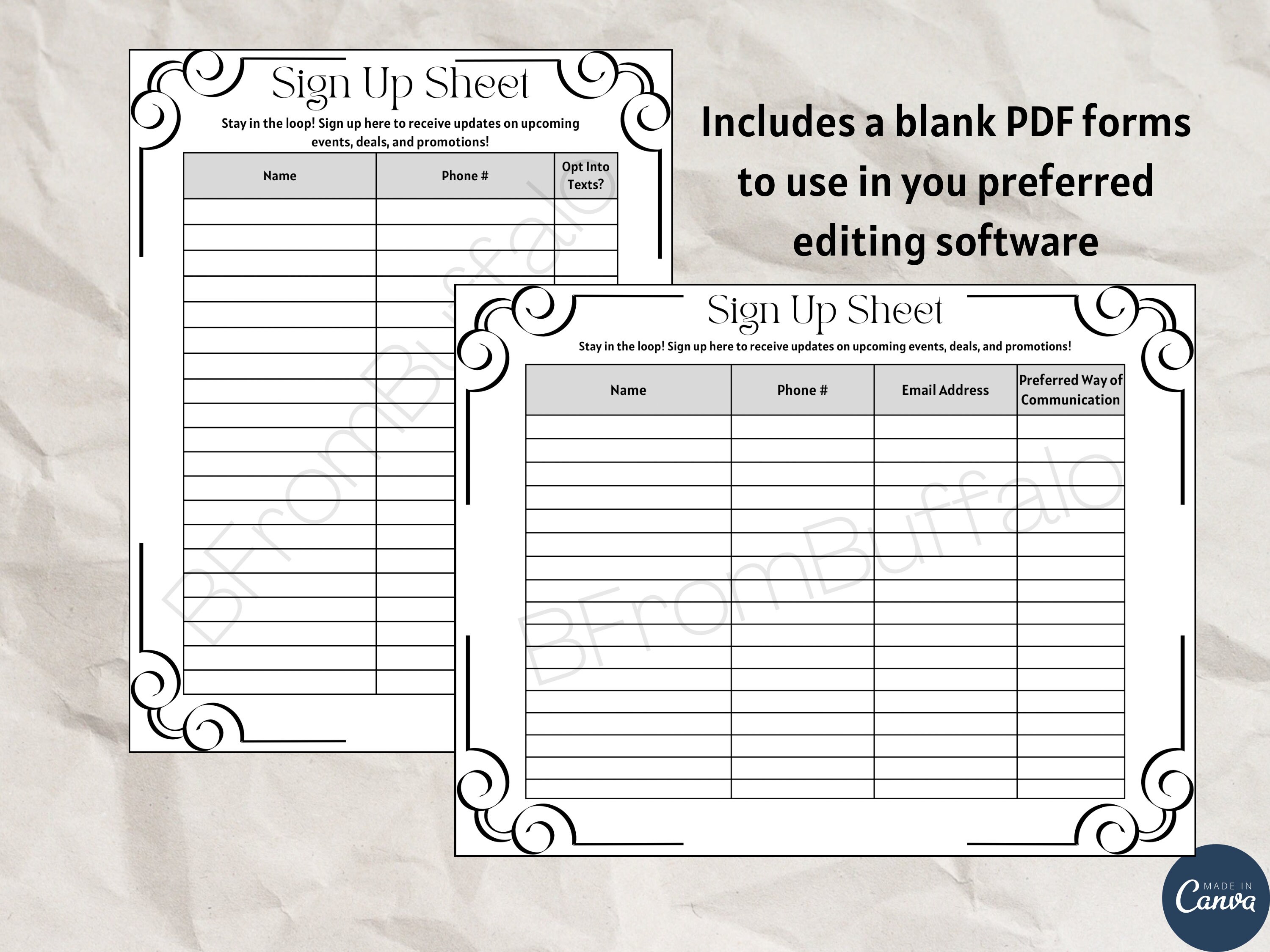 Sign up Sheet Printable, Sign up Sheet Template, Editable Sign up Sheet ...
