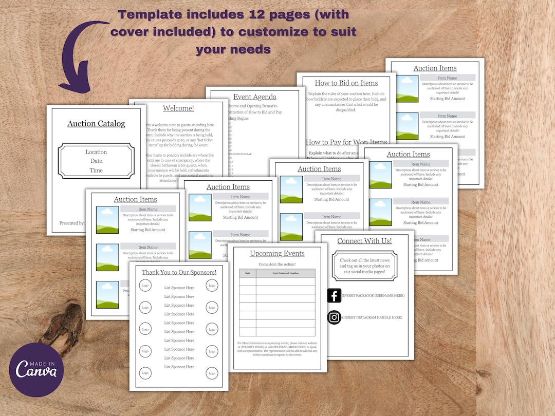 Auction Catalog Template, Auction Catalog, Auction Item, Auction Items ...