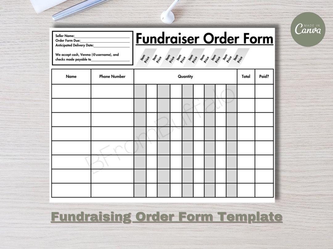 Fundraiser Order Form, Nonprofit Fundraising, Fundraising Form ...