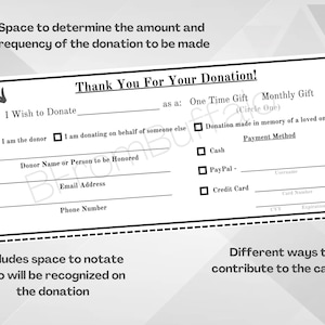 Donation Pledge Card Template: Printable Form (canva) - Etsy