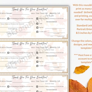 Fundraising Pledge Card Template: Customizable Donation Form (canva) - Etsy