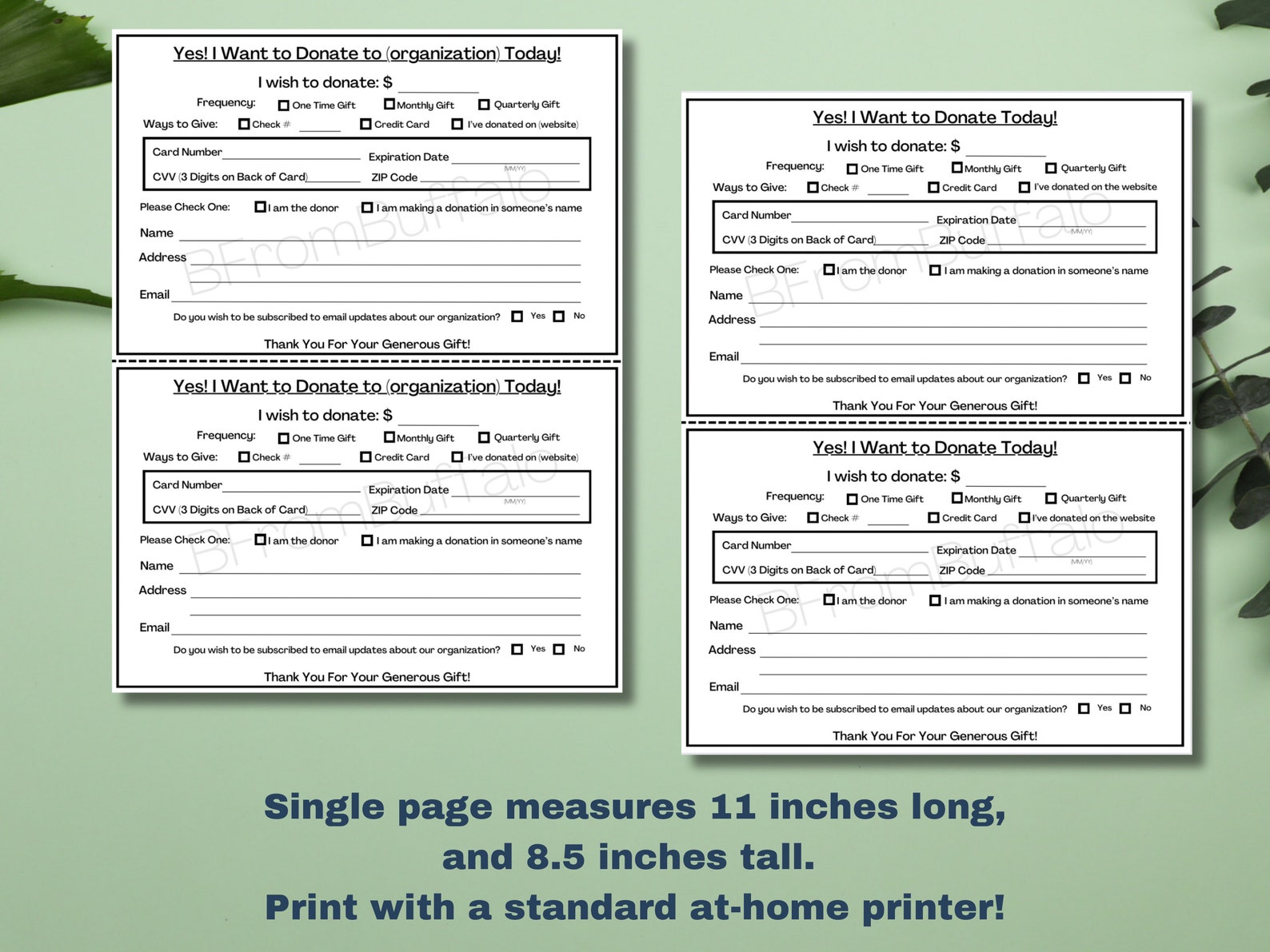 Donation Pledge Card Template: Customizable Fundraising Form (canva) - Etsy