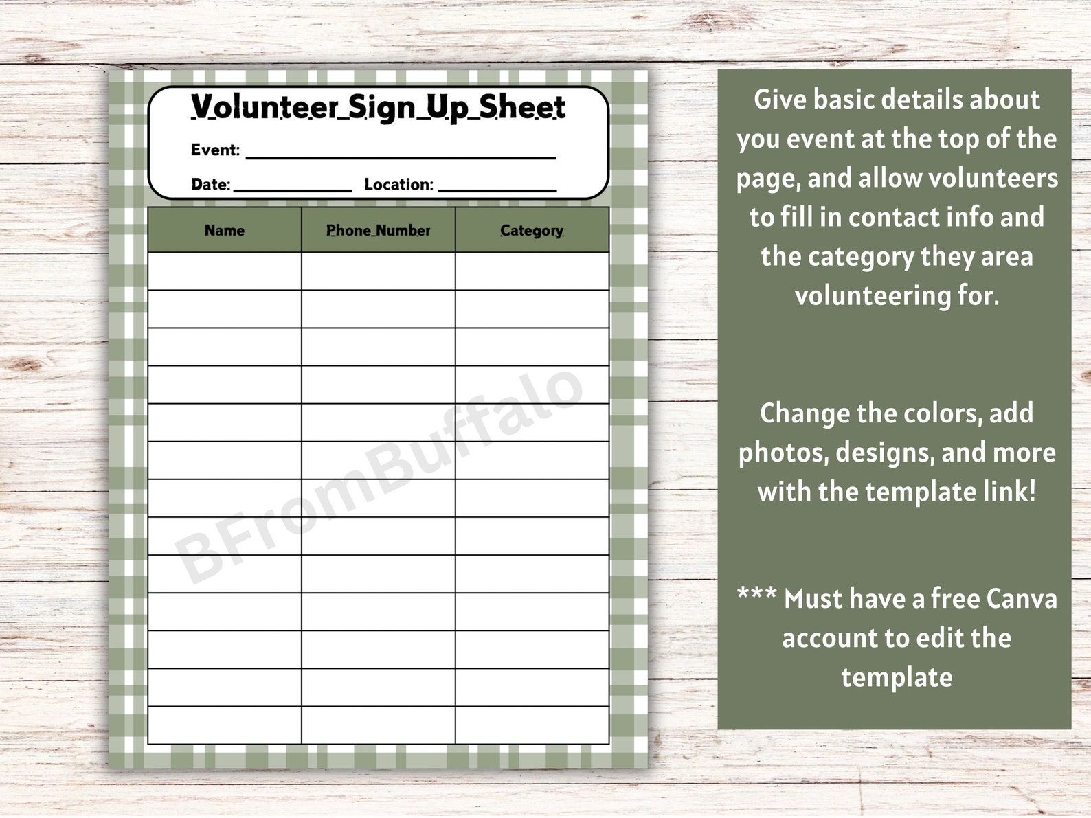 Volunteer Sign up Sheet, Concession Stand Sign up Sheet, Pta Volunteer ...