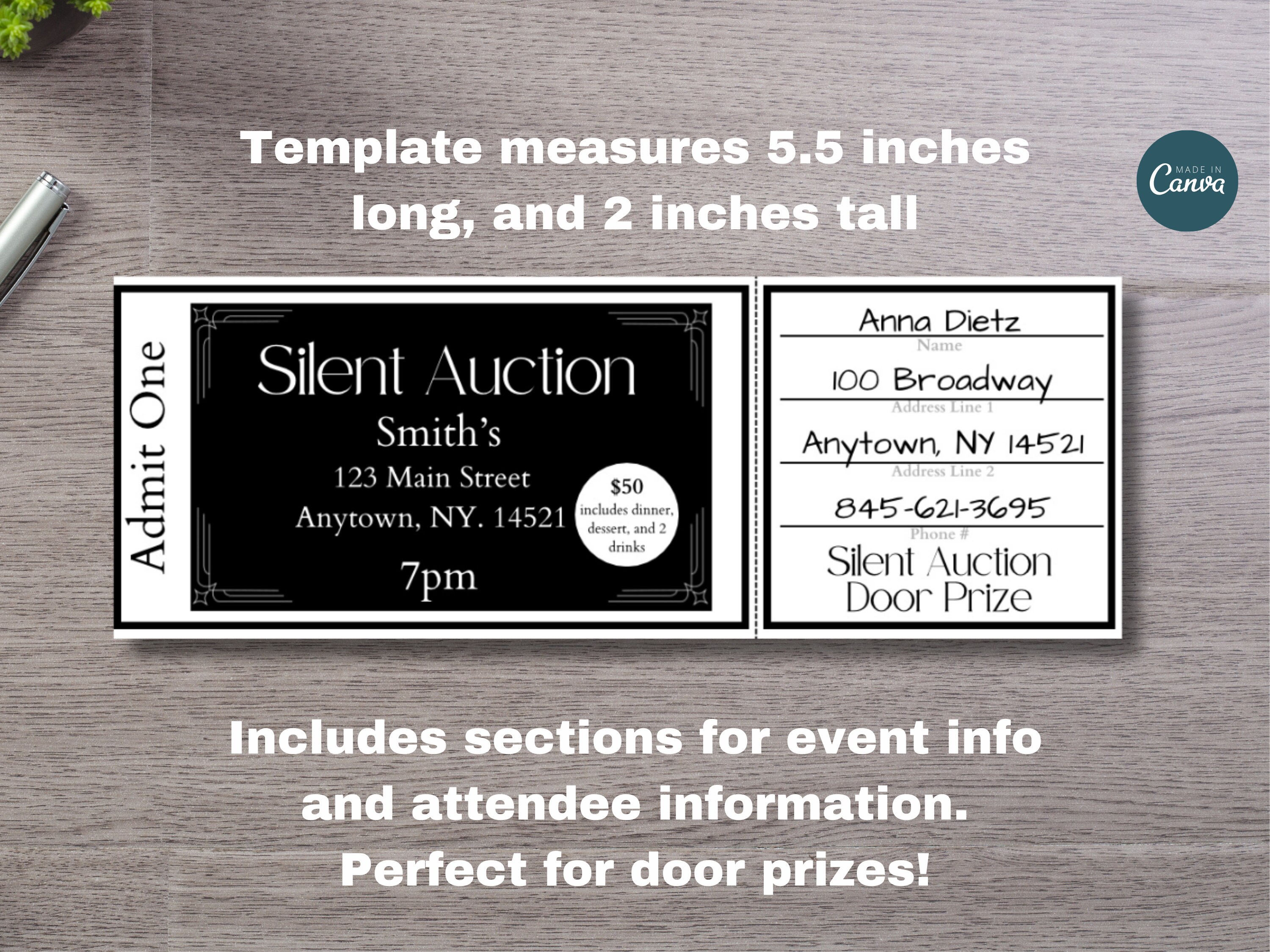 Fundraiser Tickets, Benefit Ticket, Admission Ticket, Event Ticket ...