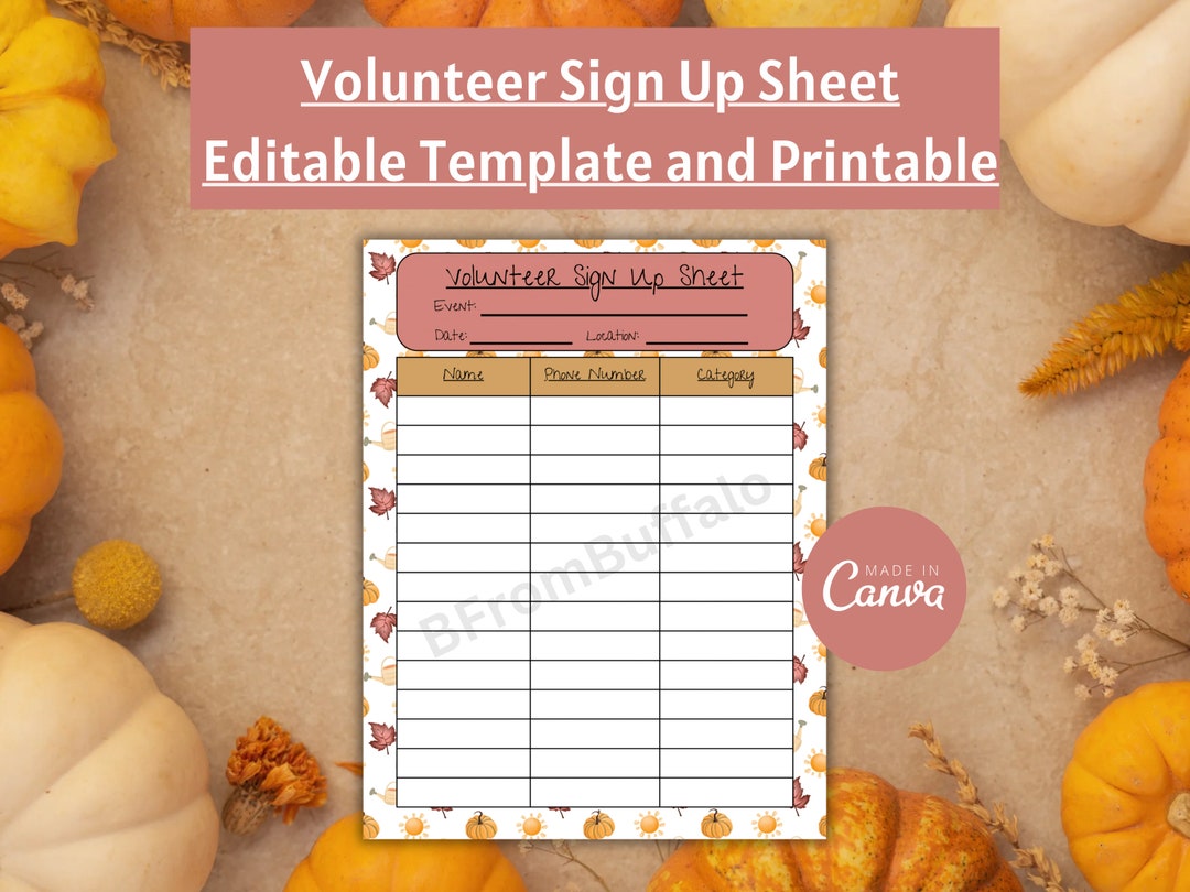 Volunteer Sign up Sheet, Volunteer Sign Up, Class Volunteer, Parent ...