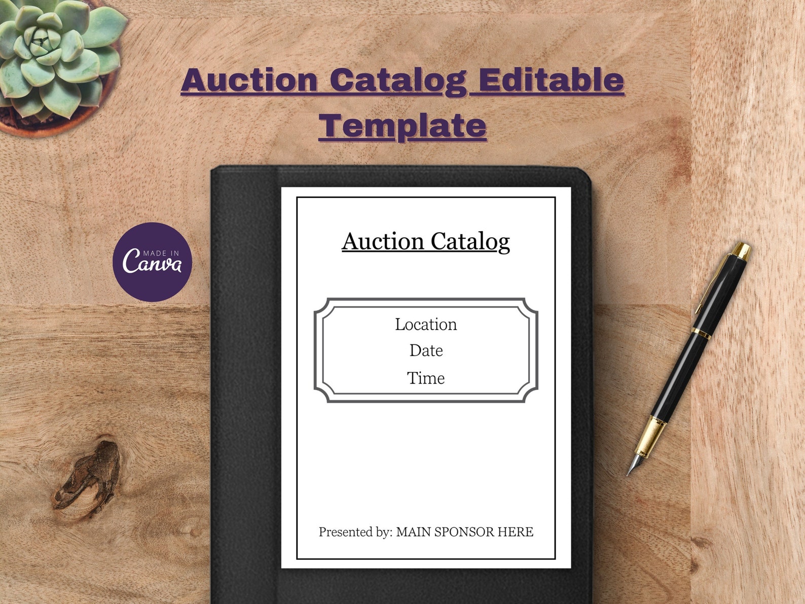 Auction Catalog Template: Customizable Auction Item List (digital ...