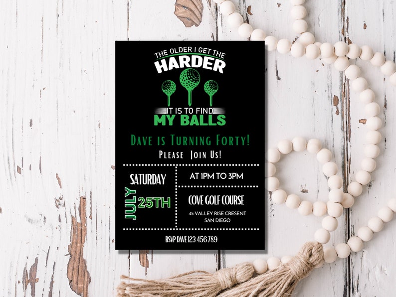 Golf Birthday Invitation, Golf Birthday Invite, Golf Party Invitation ...