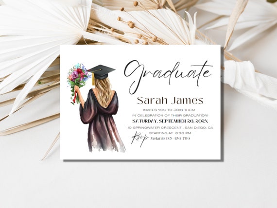 Graduation Hat Invitation Templates