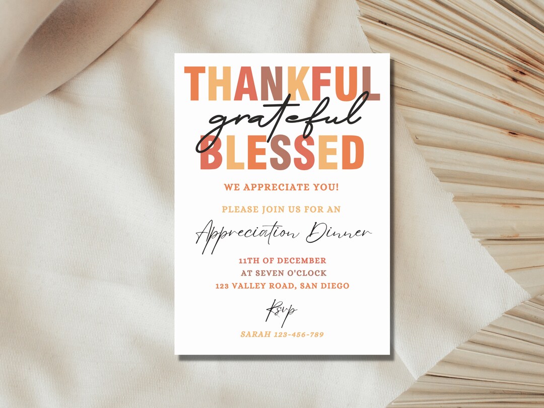 Appreciation Dinner Invitation, Appreciation Invitation, Client ...